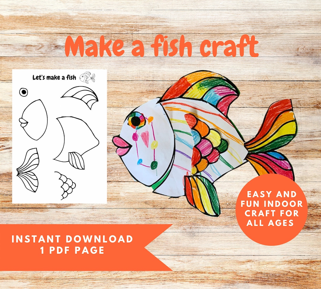 Kids Craft Make a Fish Paper Craft Indoor Preschool Activity Kids ...