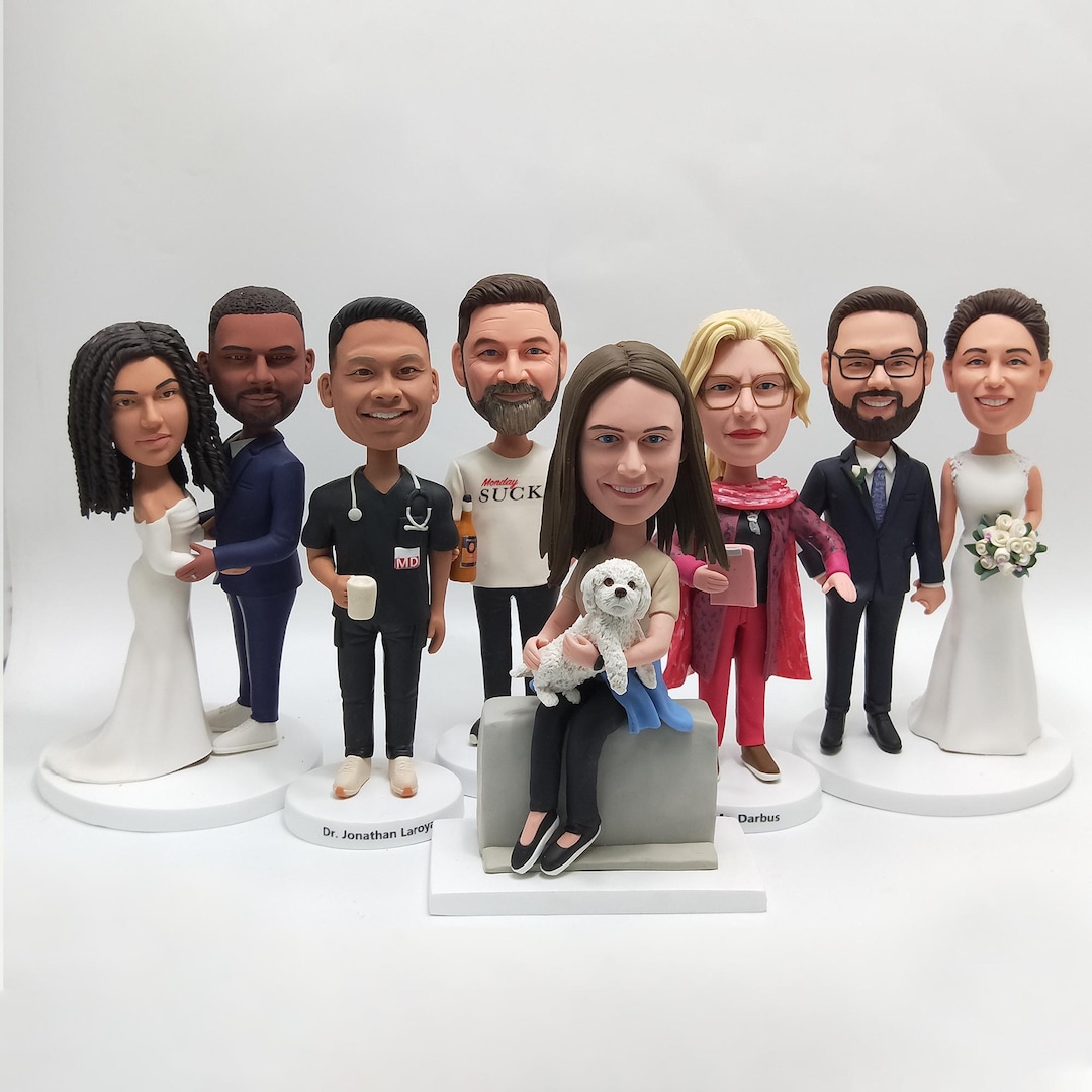 Custom Man With Microphone Bobblehead: Personalized Polymer Clay ...