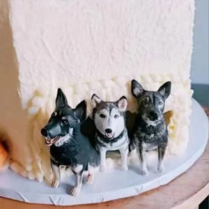 Handmade Polymer Clay Dog Cake Topper: Pet Wedding or Memorial Figurine ...