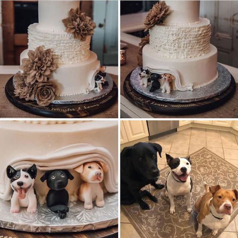 Personalized Polymer Clay Dog Cake Topper: Pet Wedding, Birthday ...