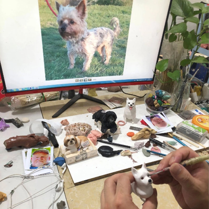 Personalized Polymer Clay Dog Cake Topper: Pet Wedding, Birthday ...
