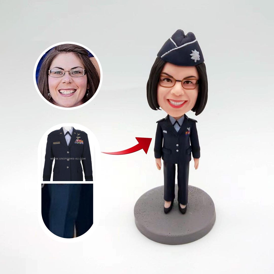 Custom Female Police Officer Bobblehead: Personalized Polymer Clay Gift ...