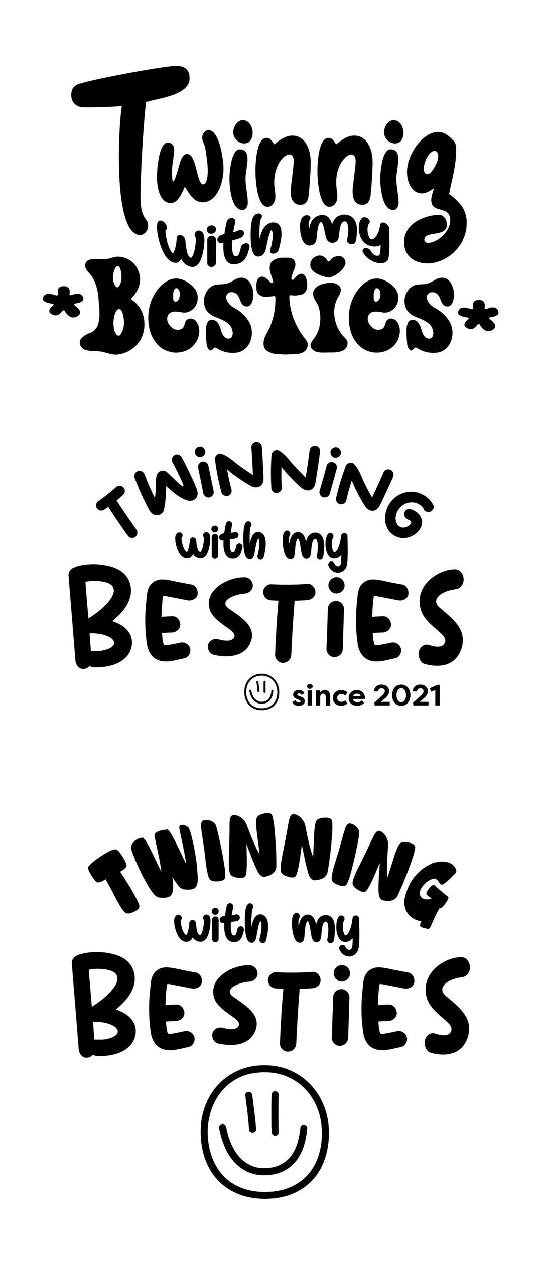 Twinning With My Besties SVG, Twin, Bestie, Cricut, Smiley Face, Twin ...
