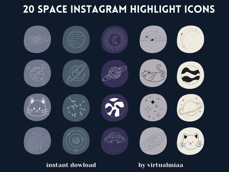 Minimalistic Space Instagram Highlight Icons {20} - Etsy