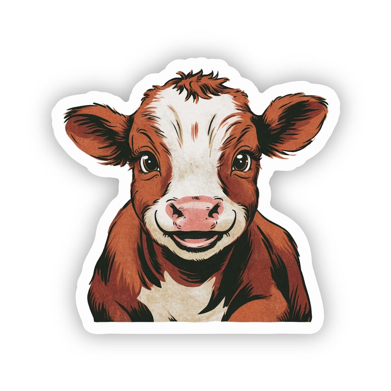 Cute Baby Cow Vinyl Die-cut Sticker Waterproof Dishwasher Safe - Etsy