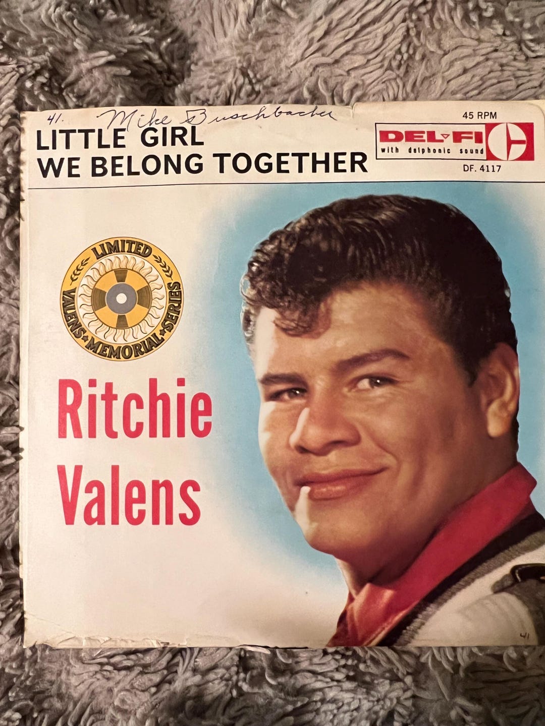 Vintage Ritchie Valens 45 Rpm Vinyl Record, Souvenir Autographed Record ...