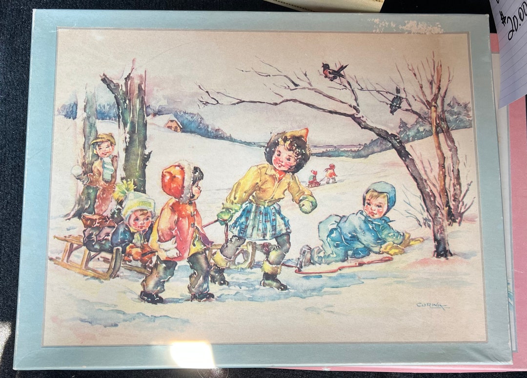 Beautiful Vintage Days of the Week Hankies With Pop up Scene in ...