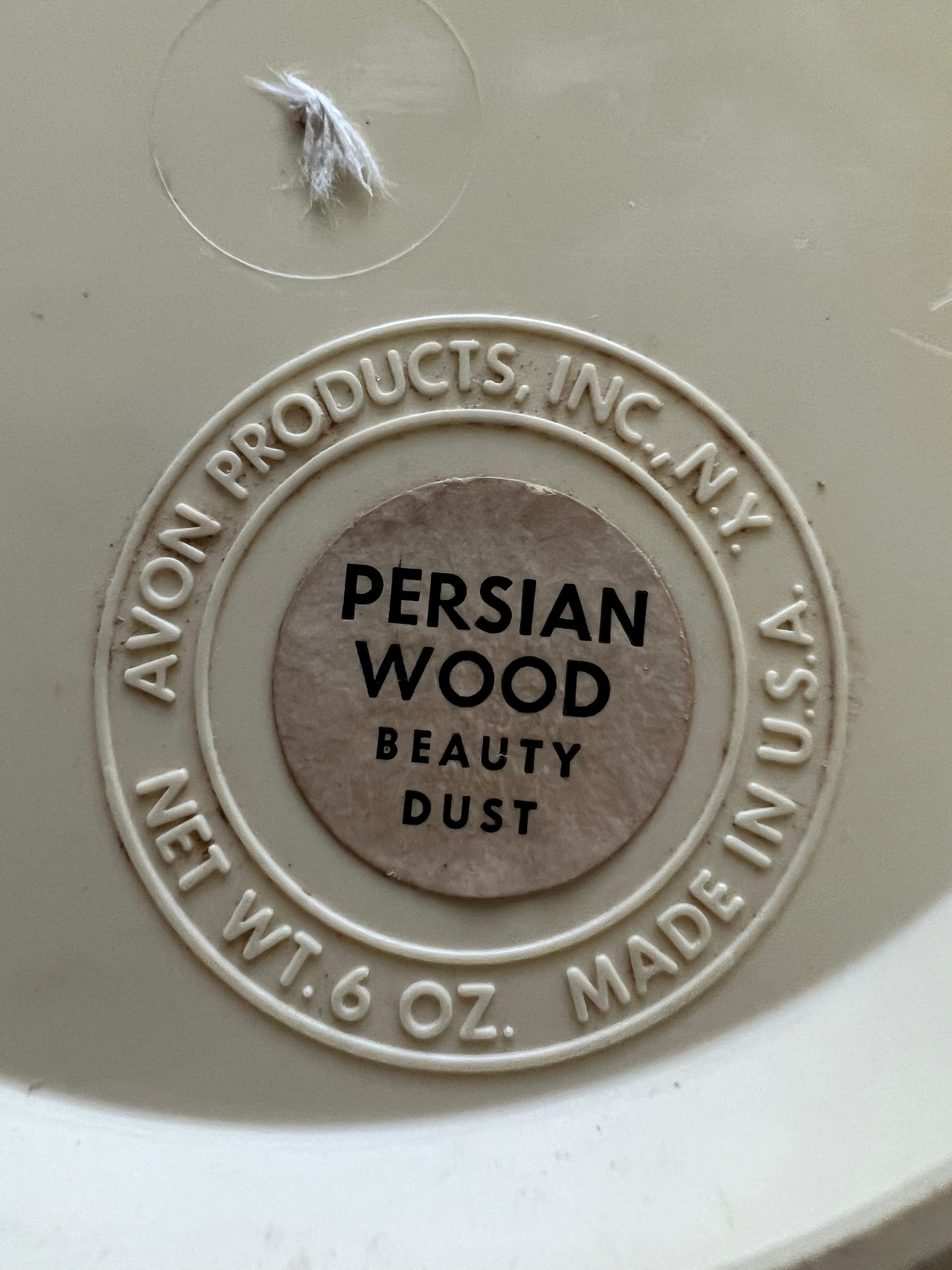 Vintage 1970s Rare Persian Wood Avon Cream Color Powder Box, With Puff ...