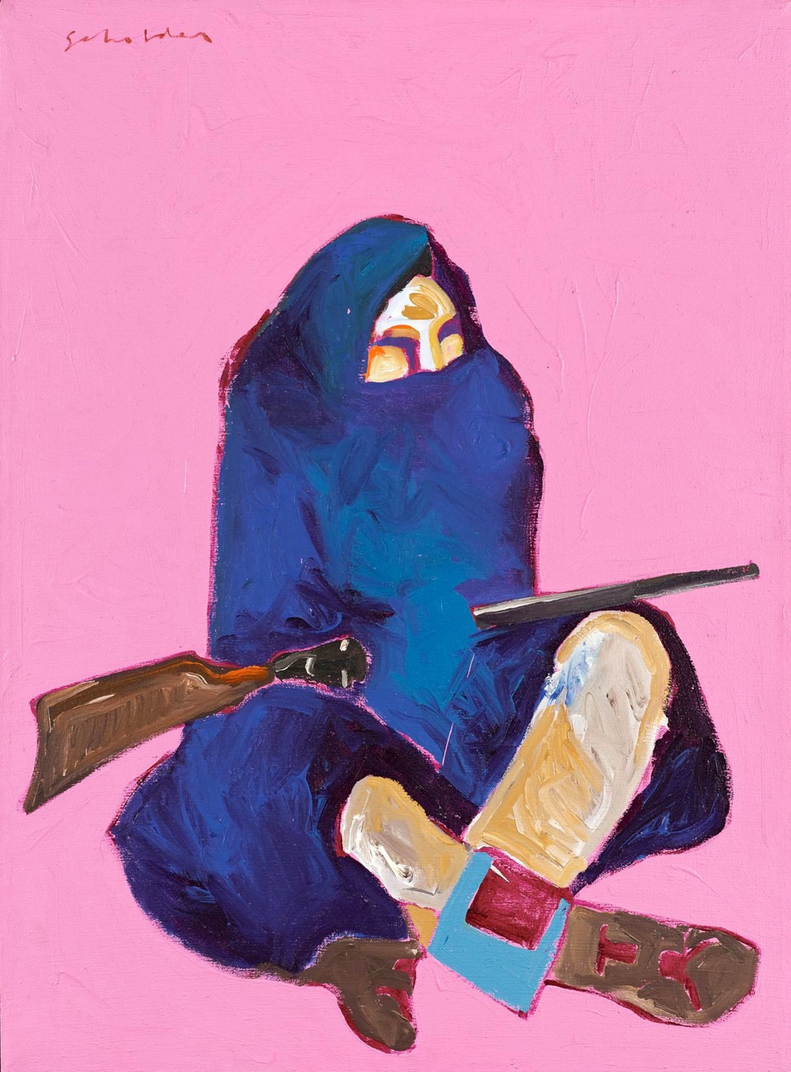 Seated Indian With Rifle – Fritz Scholder | Bold Native Pop Art Print ...