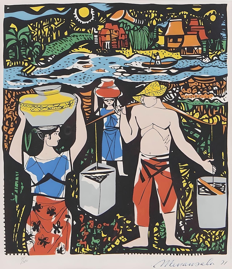 Fish Vendors by Vicente Manansala – Filipino Modernist Art Print ...