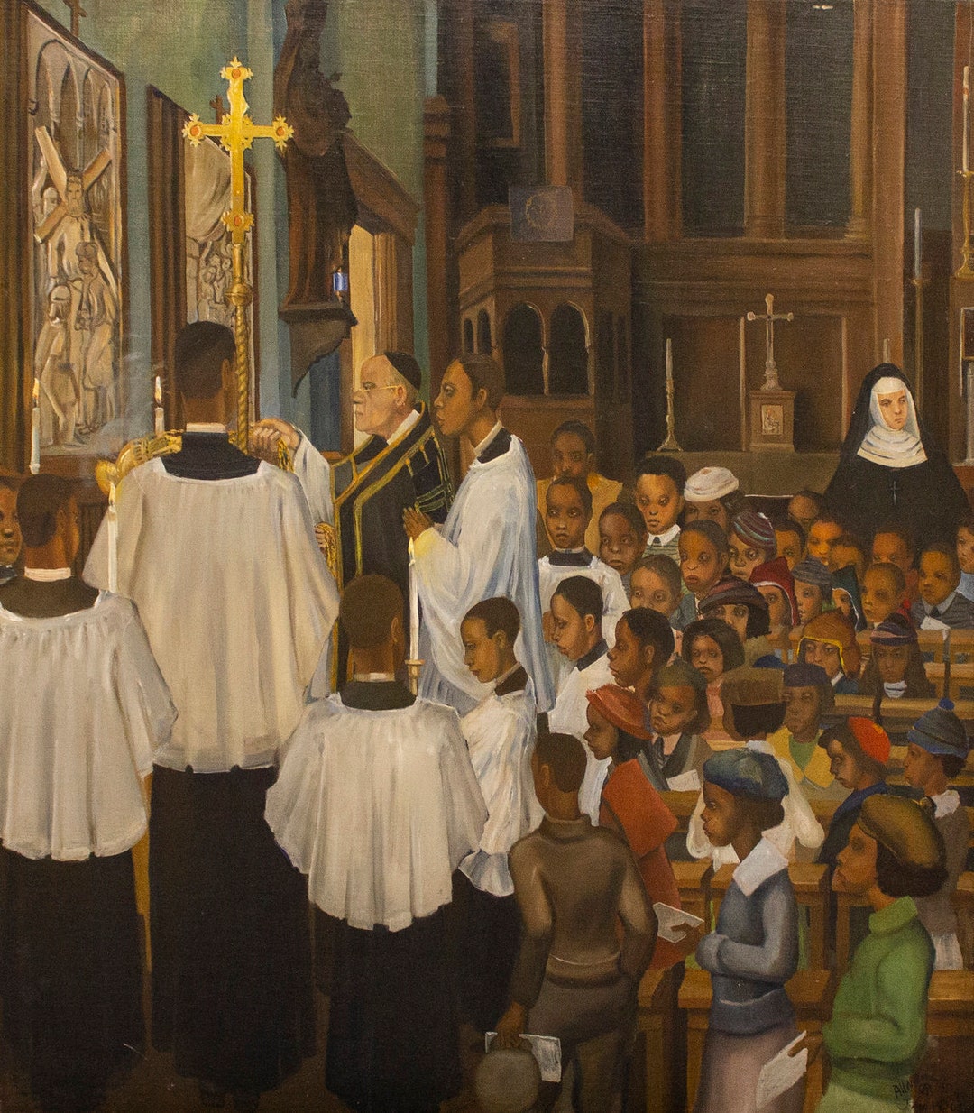The Children's Mass by Allan Rohan Crite Quality Print - Frame Me - Etsy