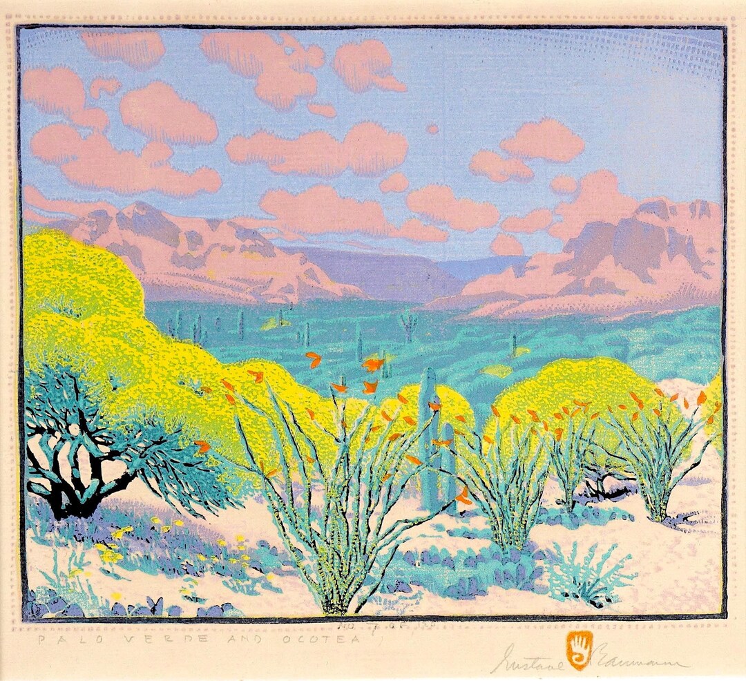 Gustave Baumann Print: Palo Verde and Ocotea - Botanical Fine Art - Etsy