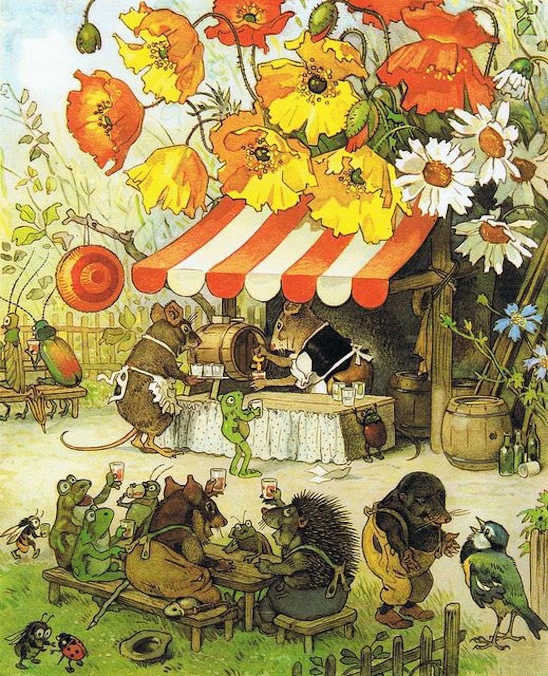 Fritz Baumgarten Art Print: Whimsical Animals, Vintage Storybook Poster ...