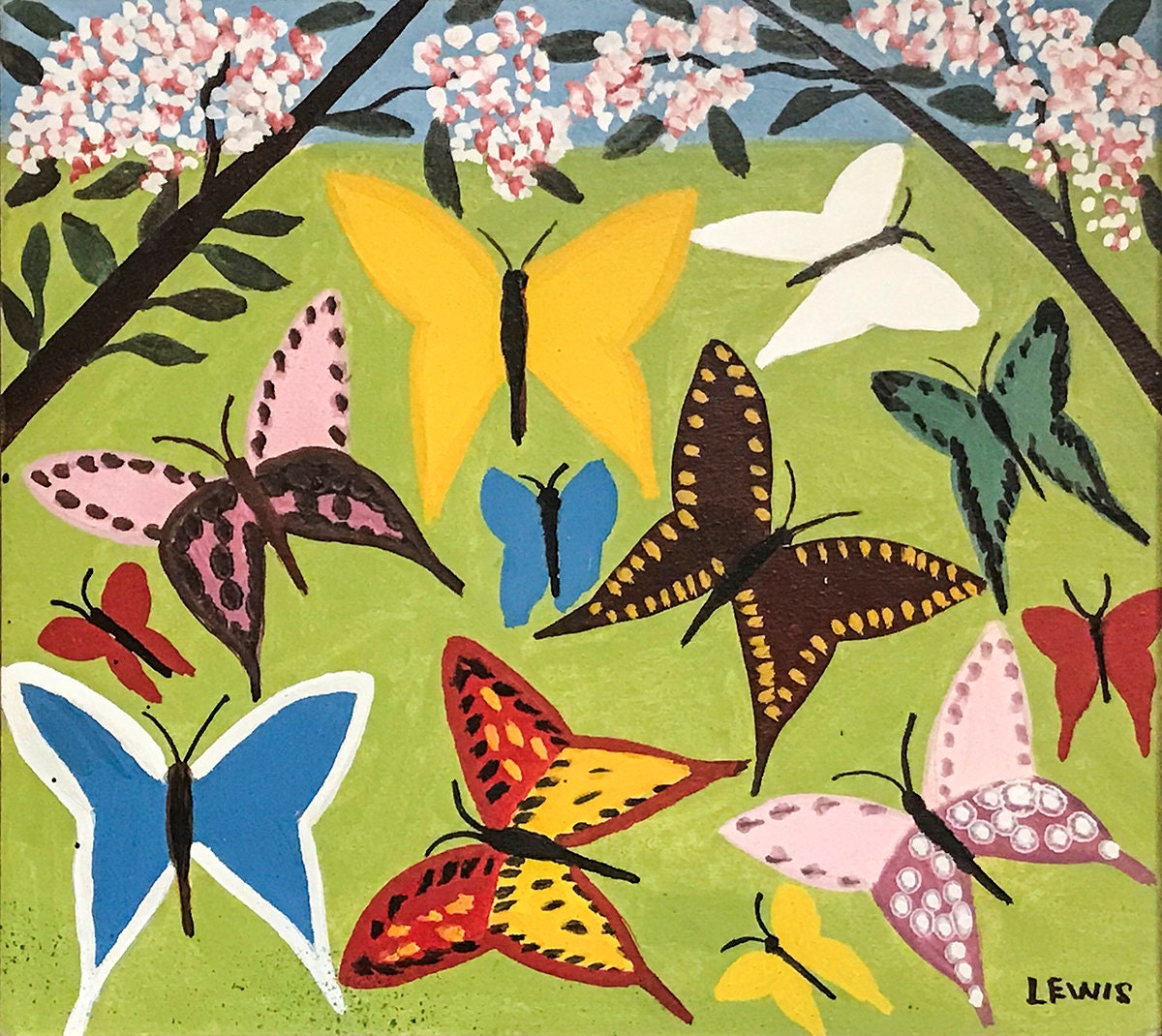 Butterflies by Maud Lewis Quality Print Frame Me - Etsy