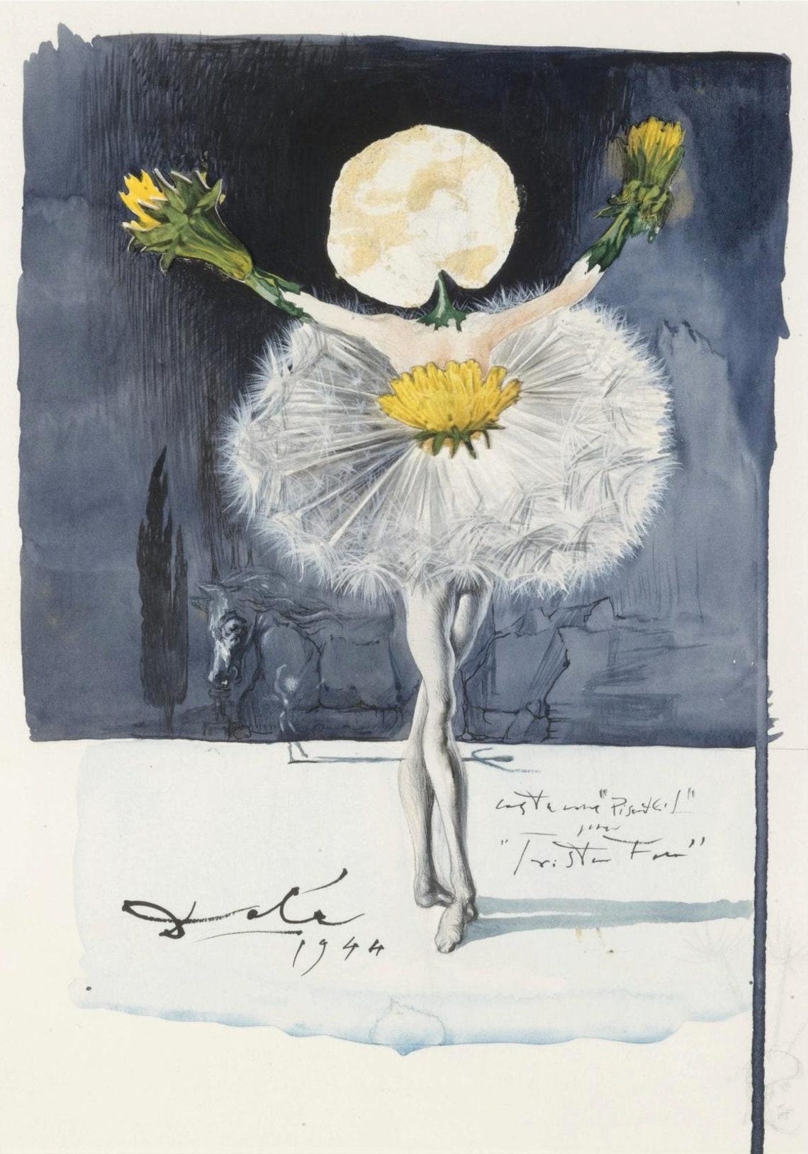 Salvador Dali: Dance of the Dandelion - Vintage Surrealist Giclée Art ...