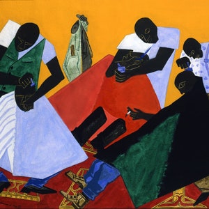 The Barber Shop – Jacob Lawrence | Harlem Renaissance Scene Art Print ...