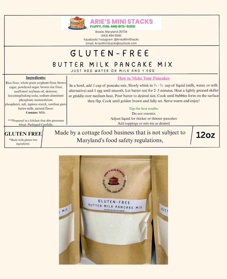 Arie's Mini Stacks Pancake Mix, Buttermilk, Strawberry, Original or ...
