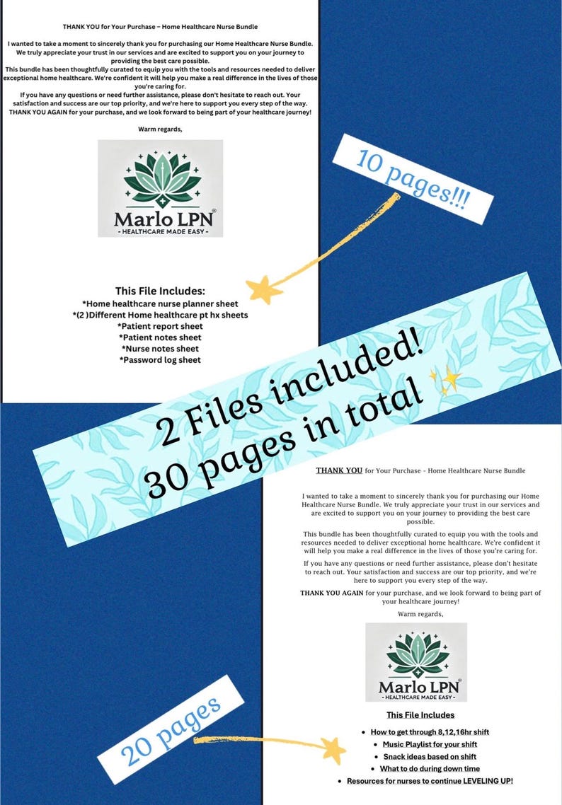 Home Health Nurse Planner Bundle | Patient Report, Medical History ...