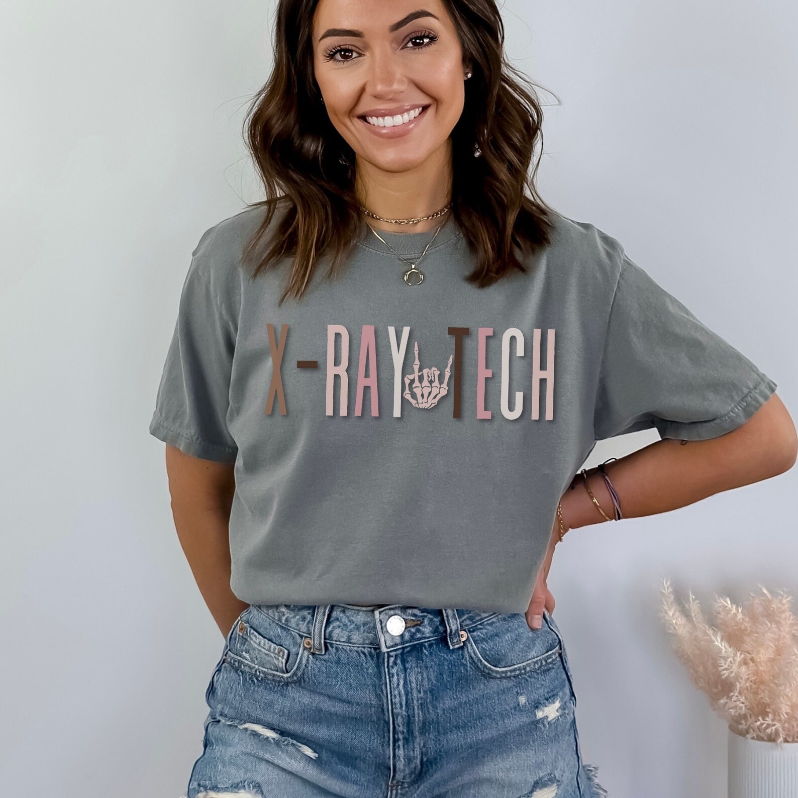 X-ray Tech T-shirt, X-ray Technician Shirt, Skeleton Hand Neutral X-ray ...