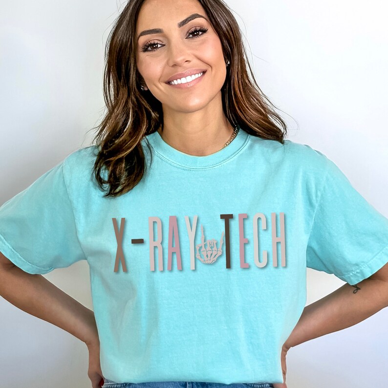 X-ray Tech T-shirt, X-ray Technician Shirt, Skeleton Hand Neutral X-ray ...