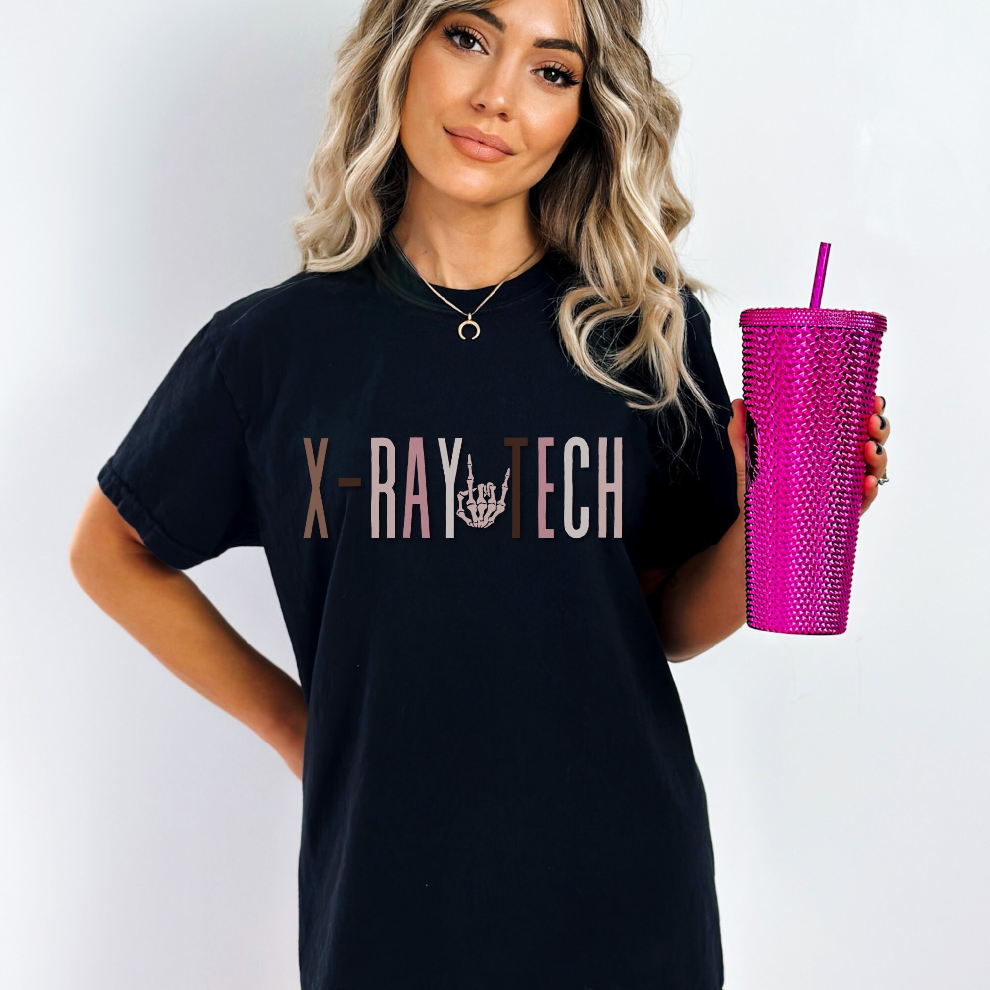 X-ray Tech T-shirt, X-ray Technician Shirt, Skeleton Hand Neutral X-ray ...