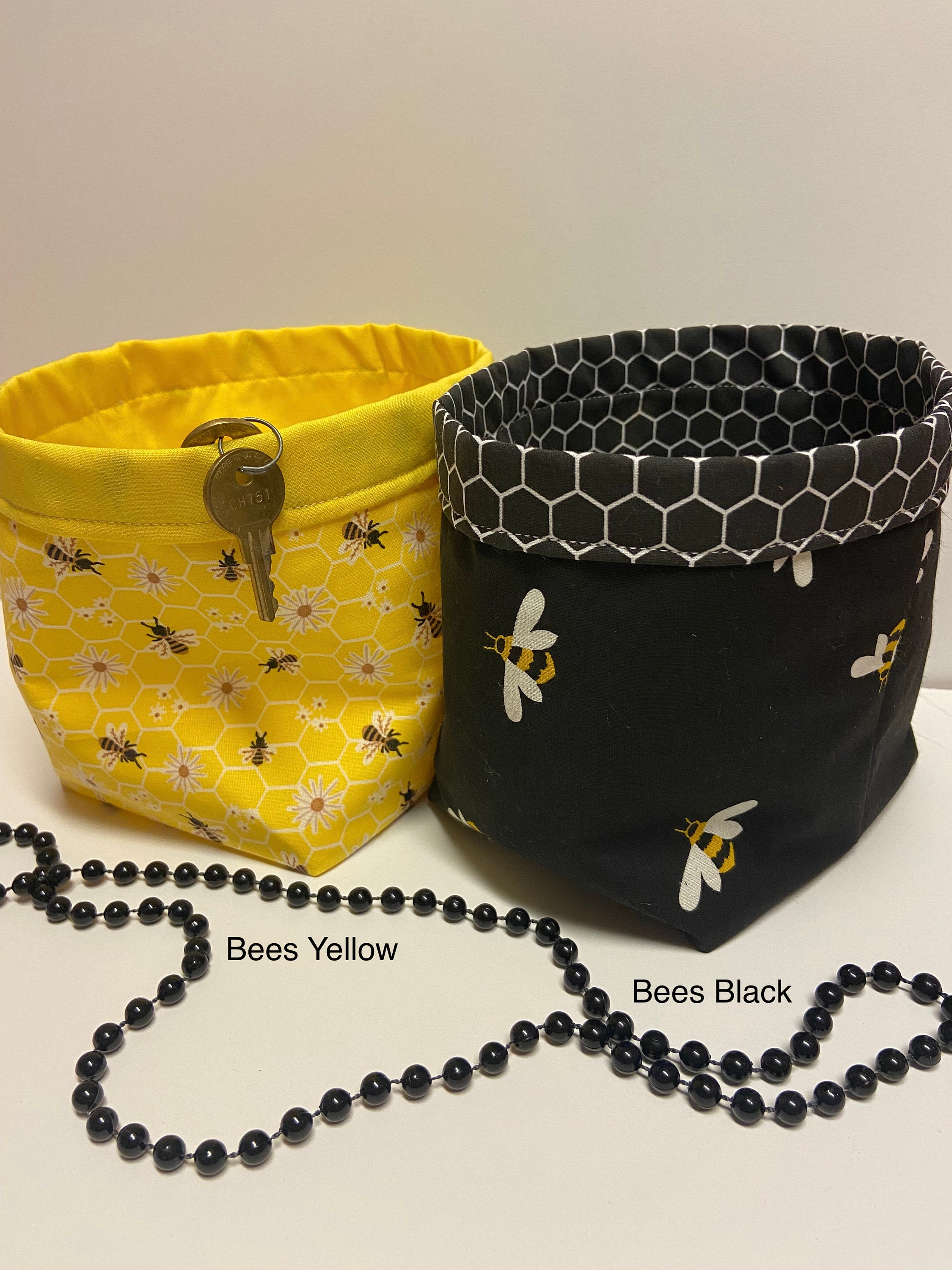 Bumble Bee Fabric Baskets, Storage Container, Home Decor, Reversible ...