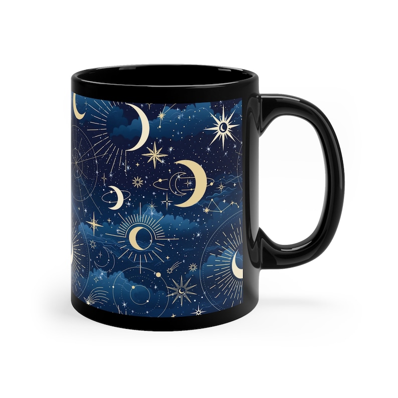 Celestial Stars and Moon Mug: Mystical Night Ceramic Mug - Etsy