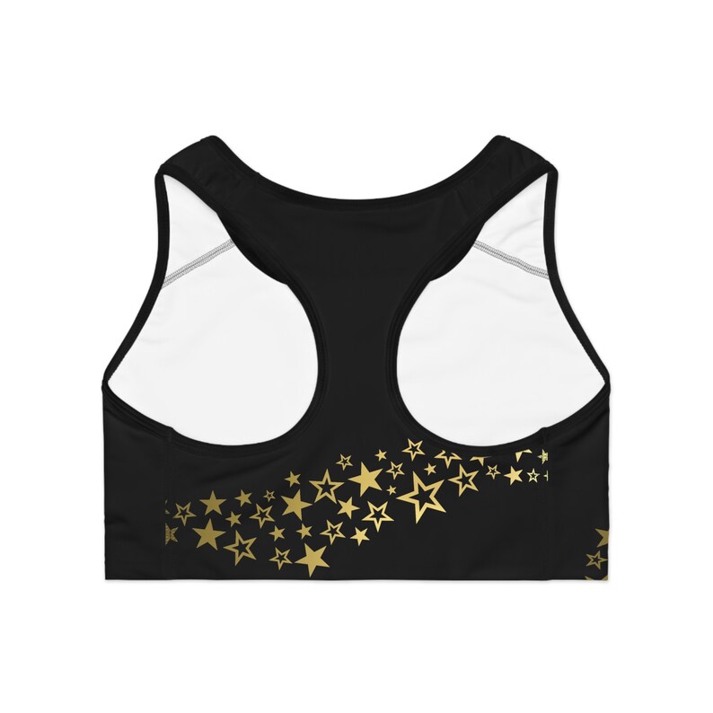 Starry Night Sports Bra AOP, Non Metallic Stars Sports Bra, Floating ...