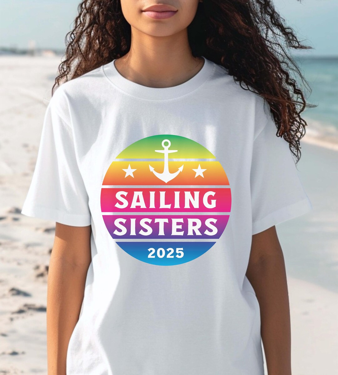 Sailing Sisters 2025 Vivid Gradient Cruise Tee Nautical Gift for ...