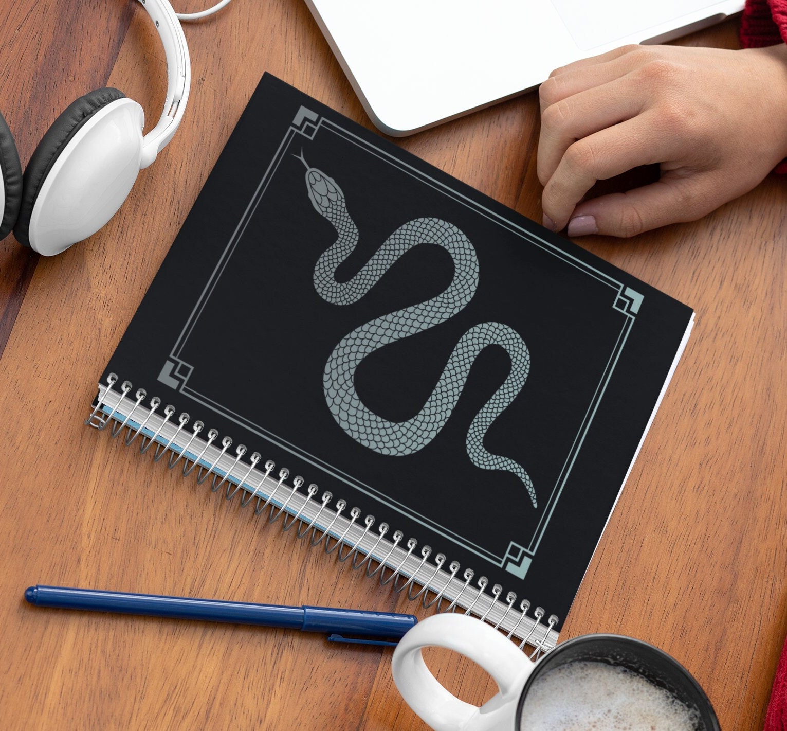 Slithery Scaly Snake Spiral Notebook Ruled Line, Crawling Serpent ...