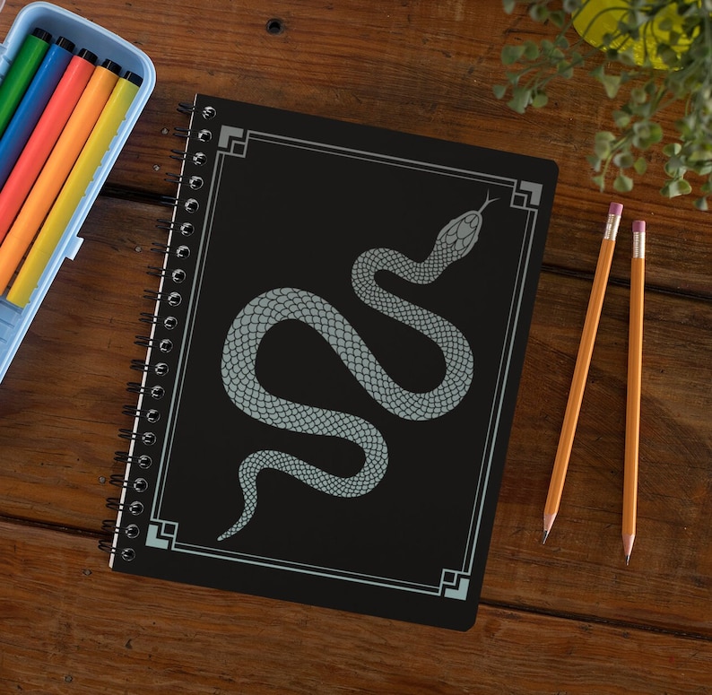 Slithery Scaly Snake Spiral Notebook Ruled Line, Crawling Serpent ...