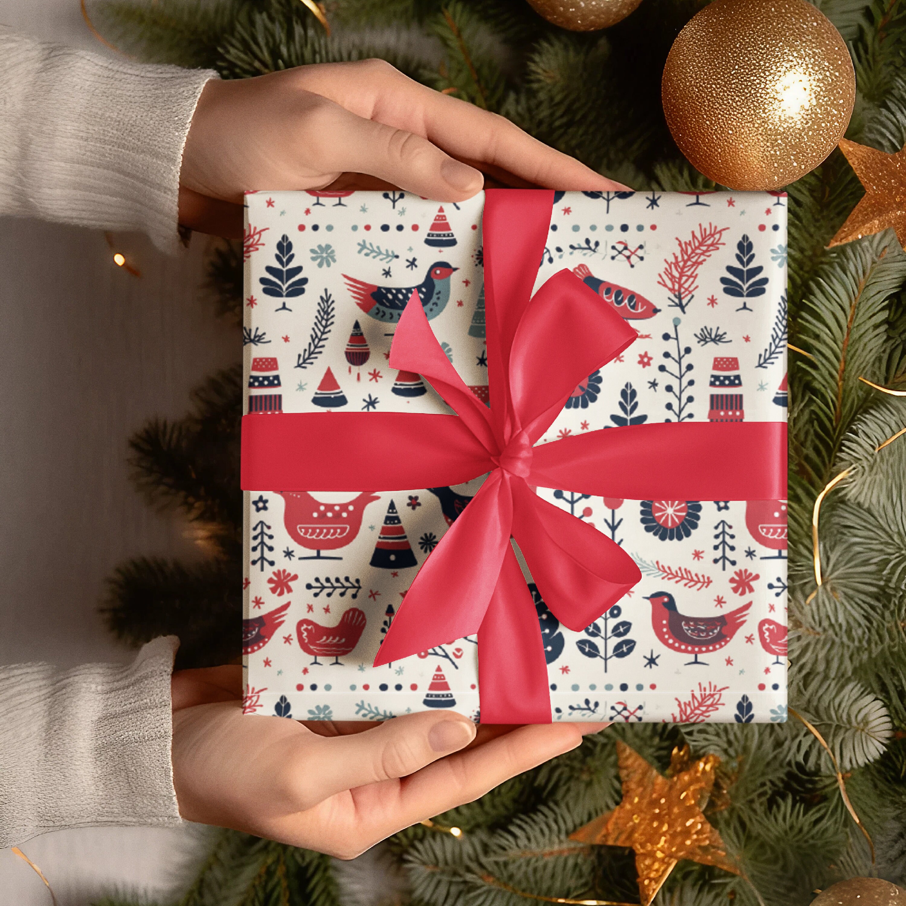 Eco-friendly Swedish Birds Gift Wrap Paper Scandinavian - Etsy