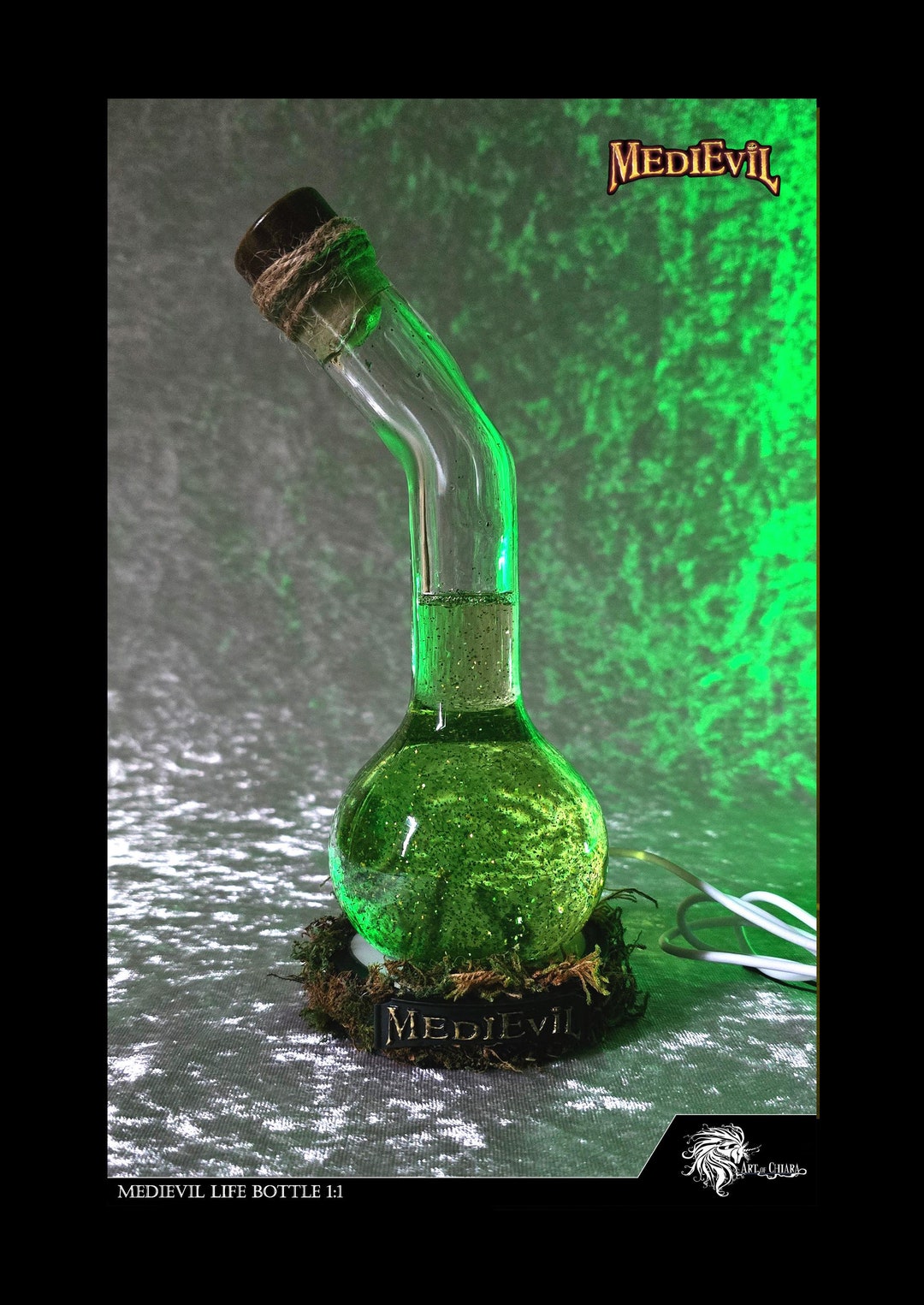 Medievil Life Size 2025 Glass Bottle of Life & Lamp Sir Daniel ...