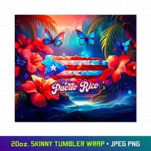 Puerto Rico Map Tumbler, Puerto Rico Tumbler, Puerto Rico Flag Tumbler ...
