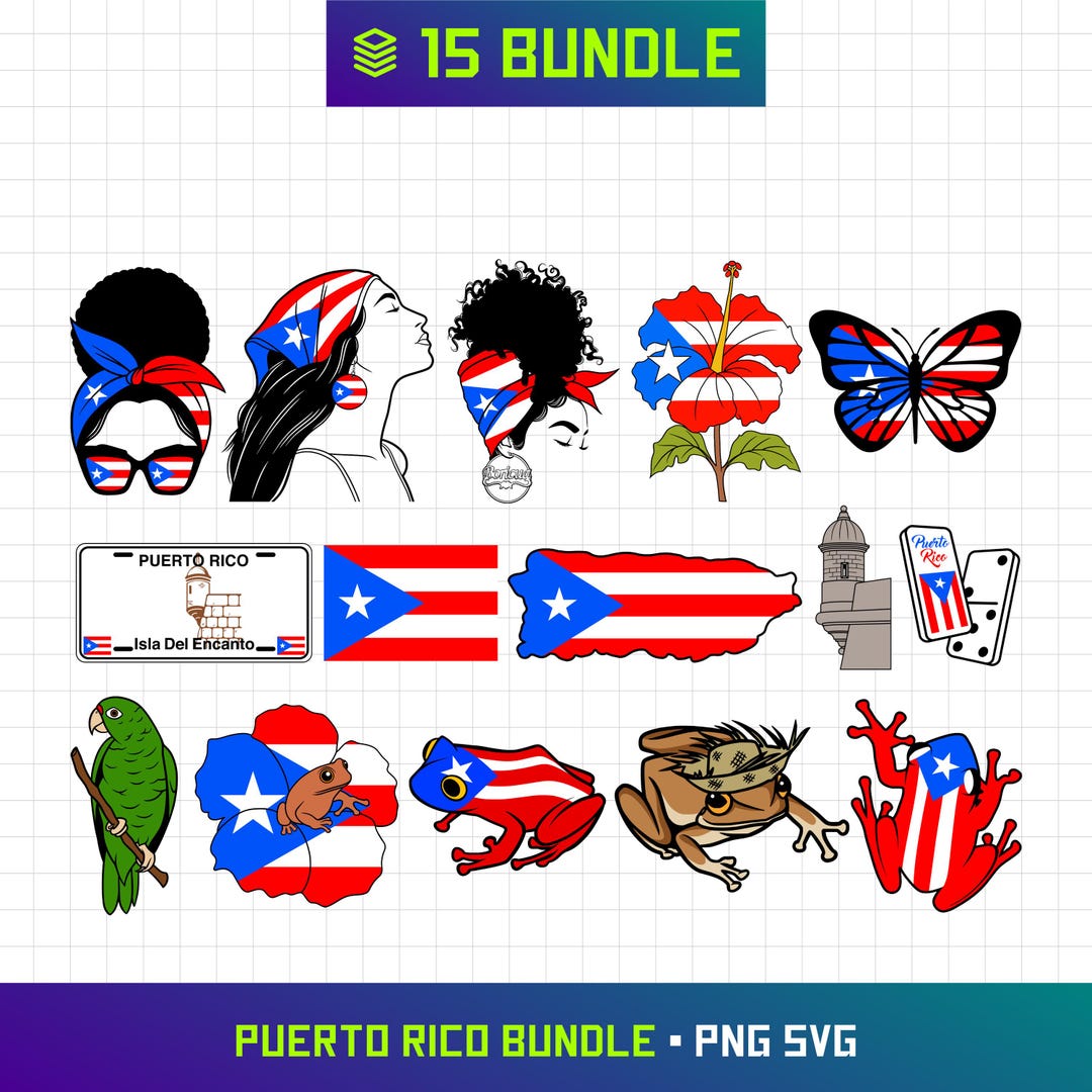 Puerto Rico Svg Bundle, Puerto Rico Svg, Boricua Svg, Puerto Rican ...