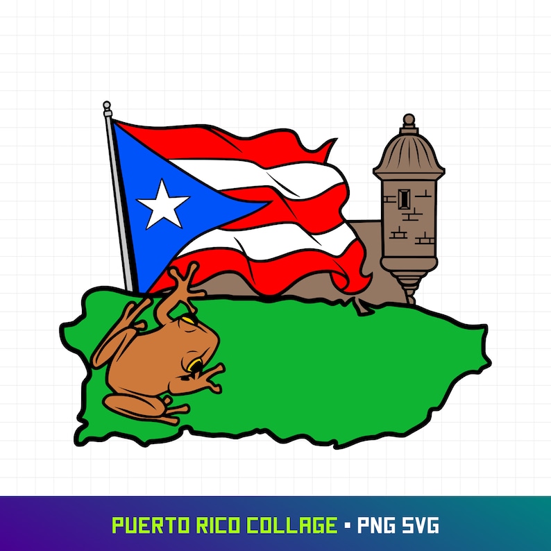 Puerto Rico Svg, Puerto Rico Flag Svg, Puerto Rico Map Svg, El Morro ...
