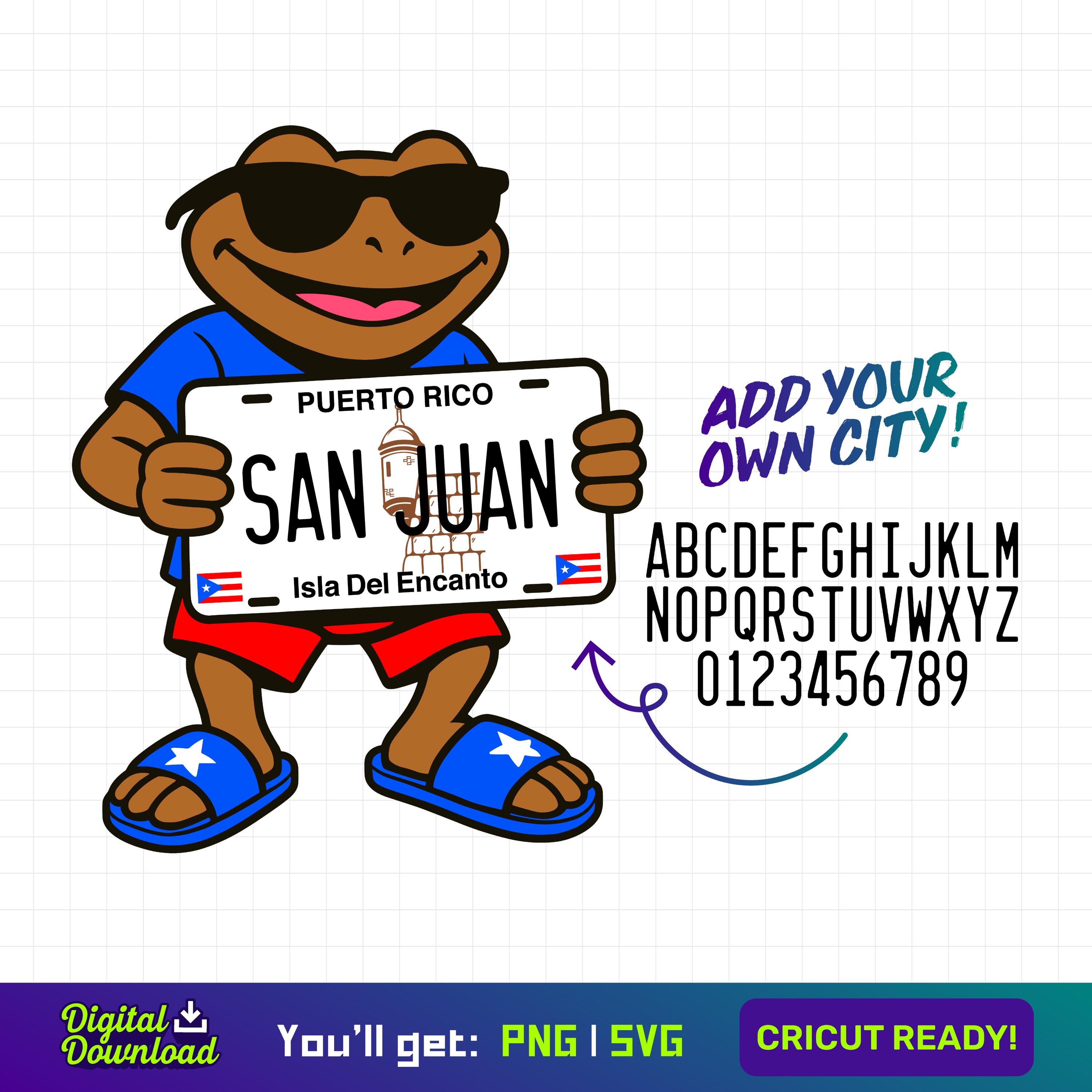 Puerto Rico Coquí Frog SVG PNG | PR License Plate Clipart | Puerto Rico ...