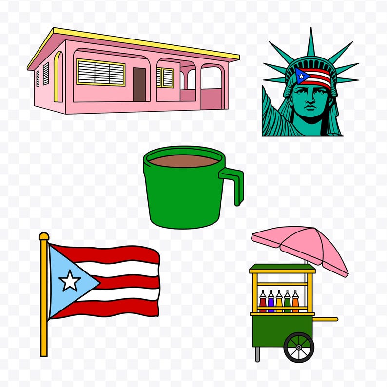 Paquete SVG PNG de Puerto Rico, Clipart Boricua, Diseño Sapo Concho ...
