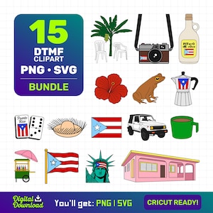 DTMF Clipart PNG SVG | Puerto Rico Clipart Bundle Svg Png | Sapo Concho ...