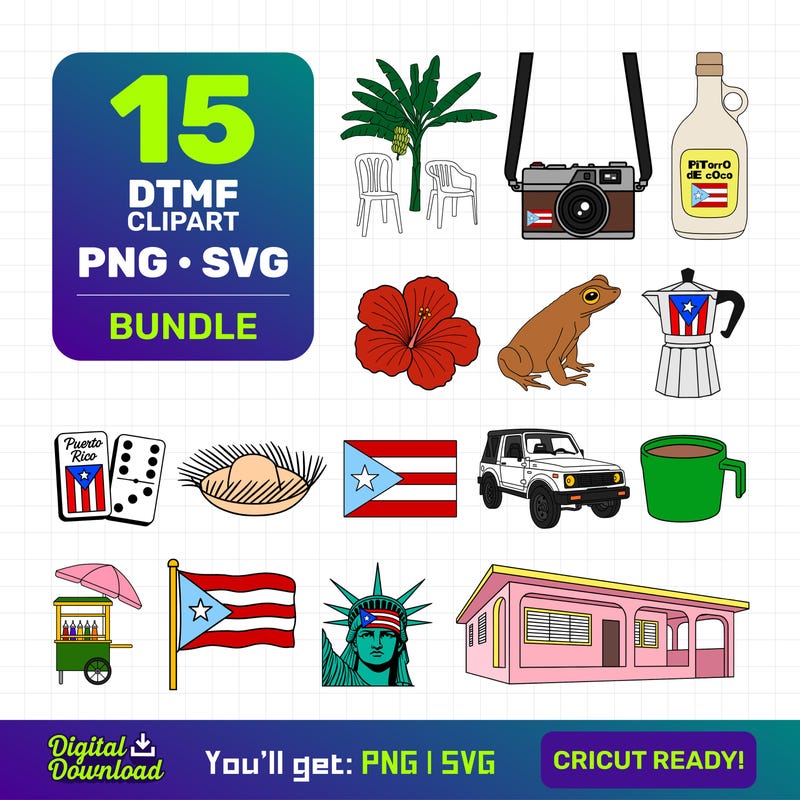Puerto Rico Clipart Downloads - Etsy