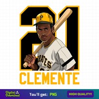 Design Roberto Clemente PNG Stickers STICKERS - Etsy