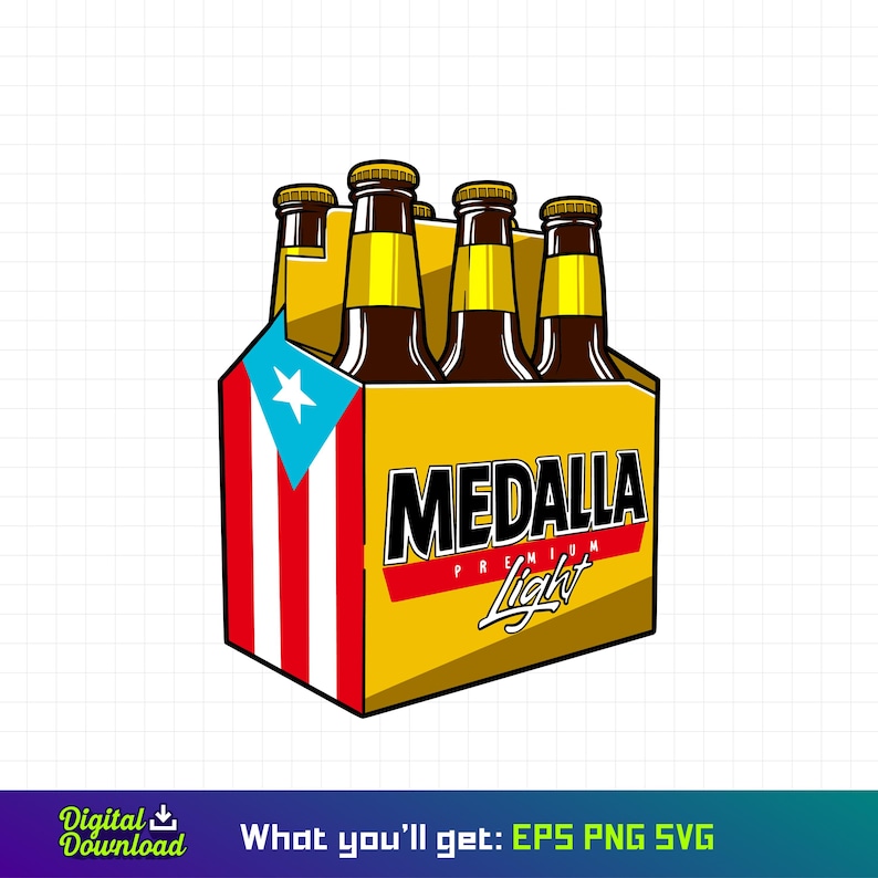 Medalla Light Beer Svg Bundle, Medalla Light Beer Png, Puerto Rican ...