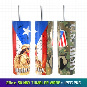 Puerto Rico Tumbler Wrap, 20oz Tumbler Wrap, US Army Tumbler, Puerto ...