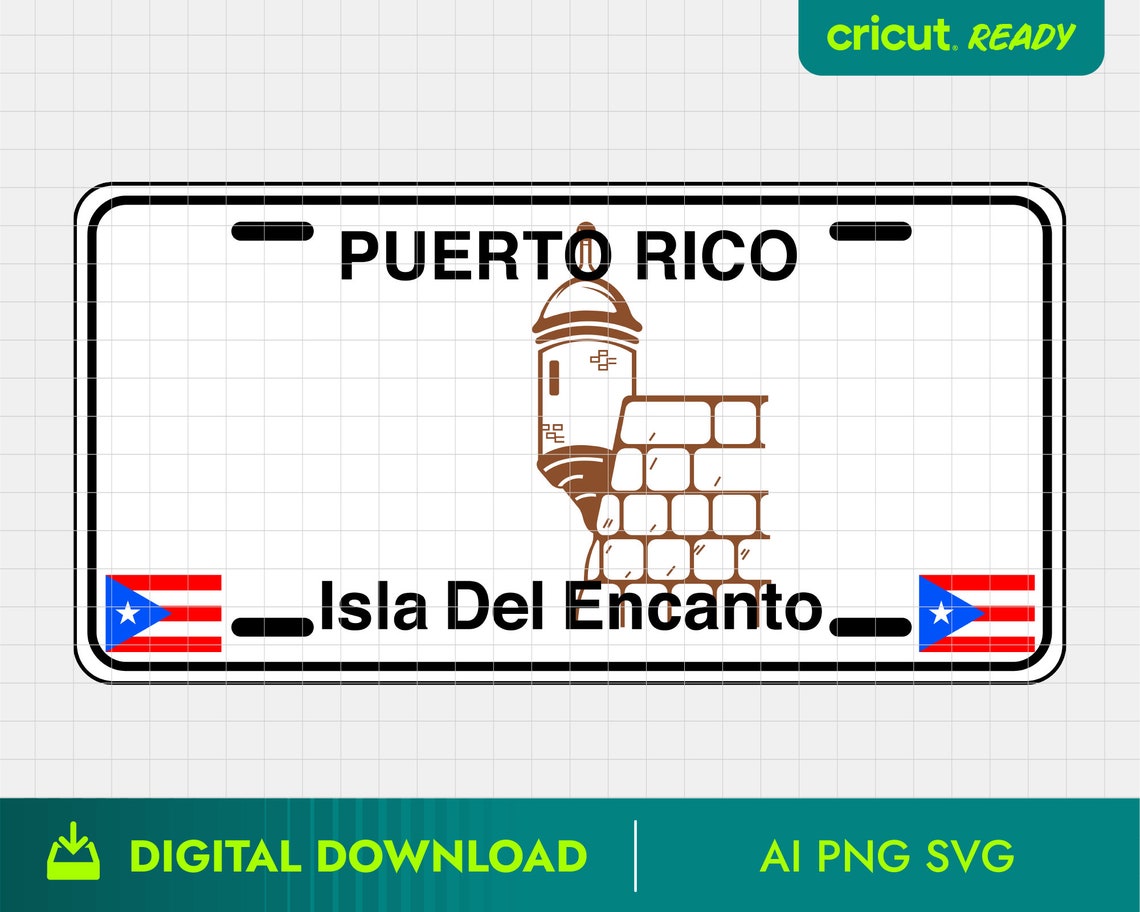 Puerto Rico Tablilla Puerto Rico License Plate SVG Puerto - Etsy