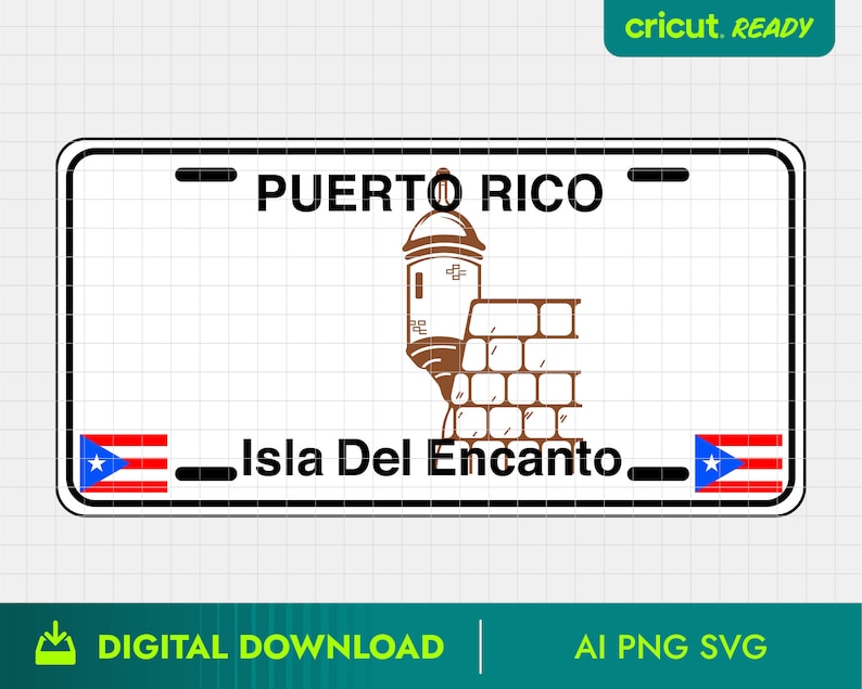 Puerto Rico Tablilla Puerto Rico License Plate SVG Puerto - Etsy