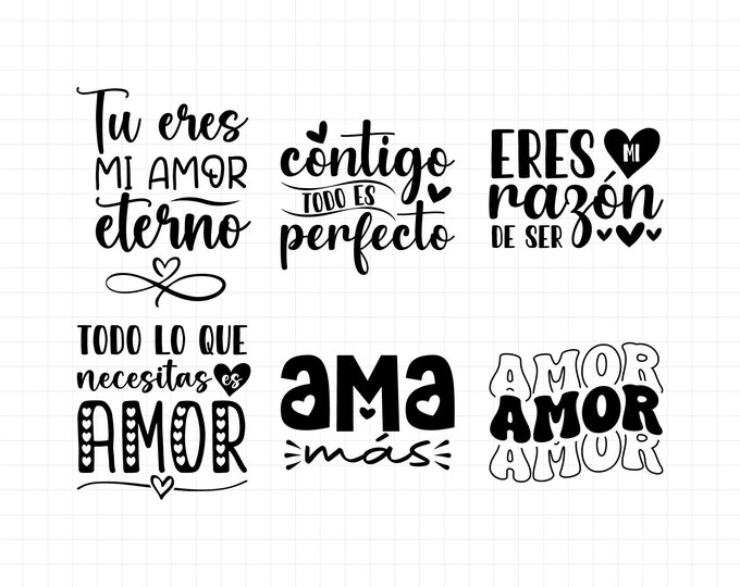 Paquete de svg de San Valentín en español / Paquete de svg en español ...