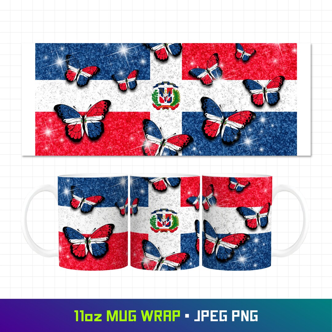 Dominican 11oz Mug Wrap, Dominican Republic, Dominican Republic Flag ...
