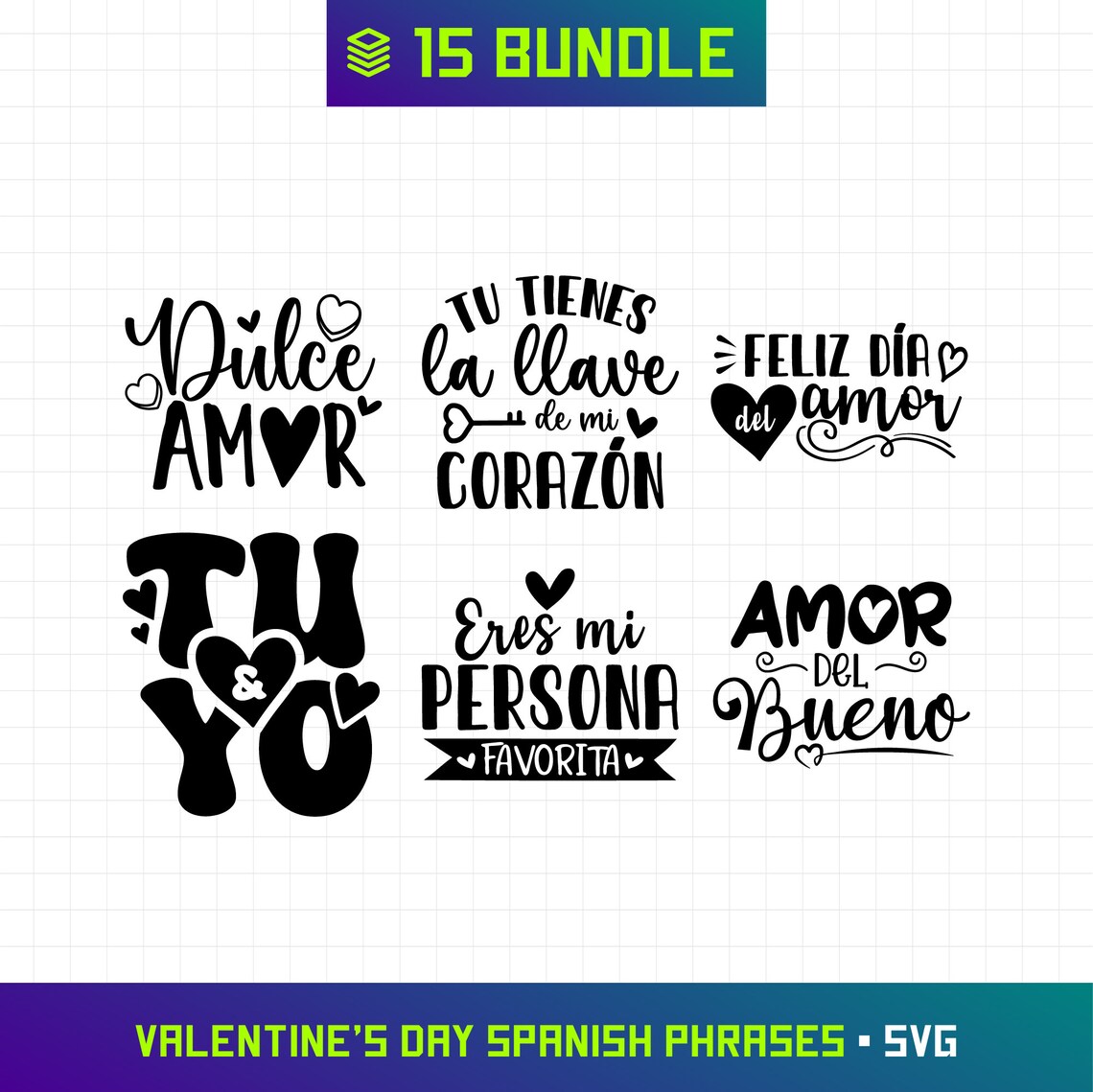Spanish Valentines Day Svg, Spanish Phrases Svg, Spanish Valentines Day ...