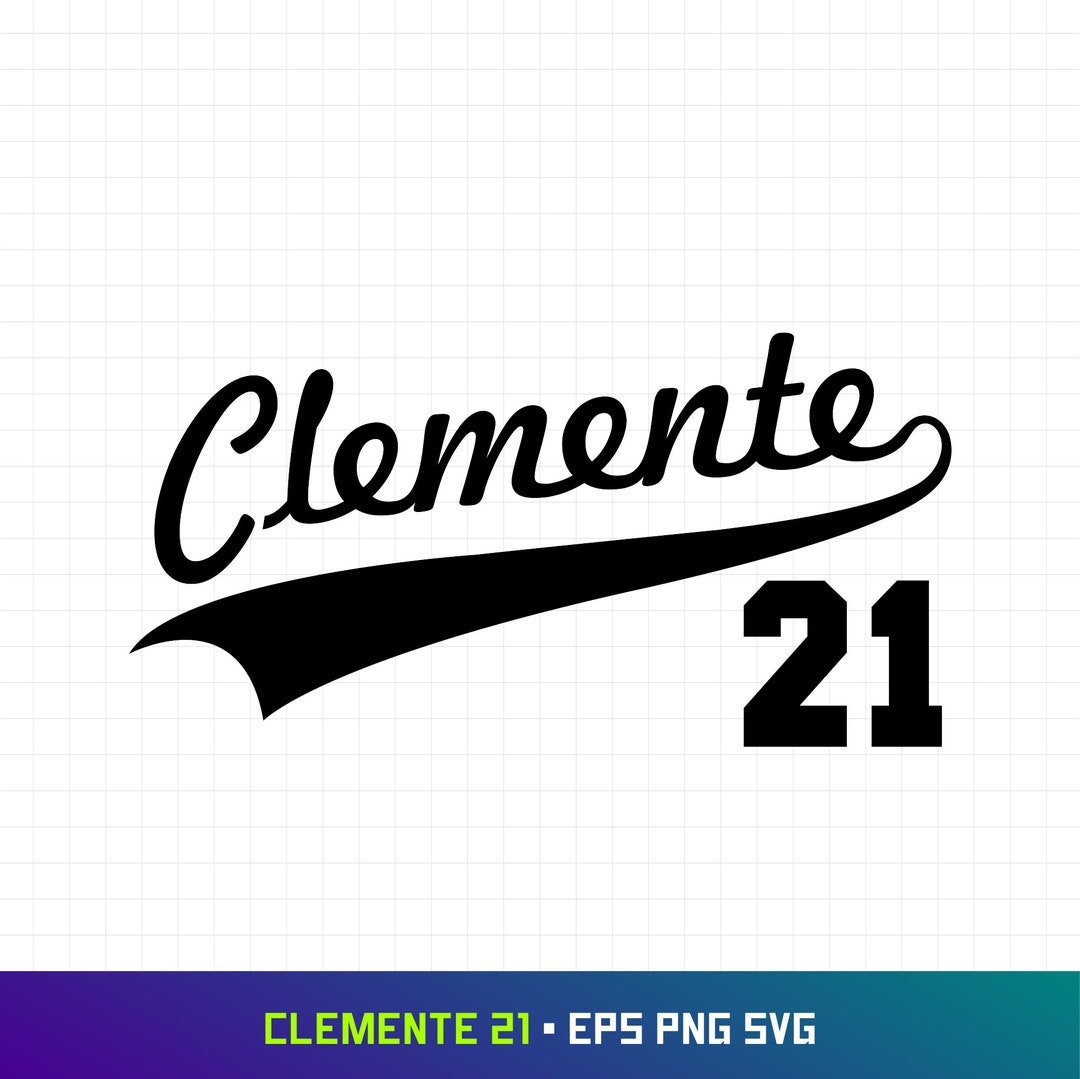 Clemente 21 Svg, Clemente 21 Png, Puerto Rico, Baseball, Boricua ...