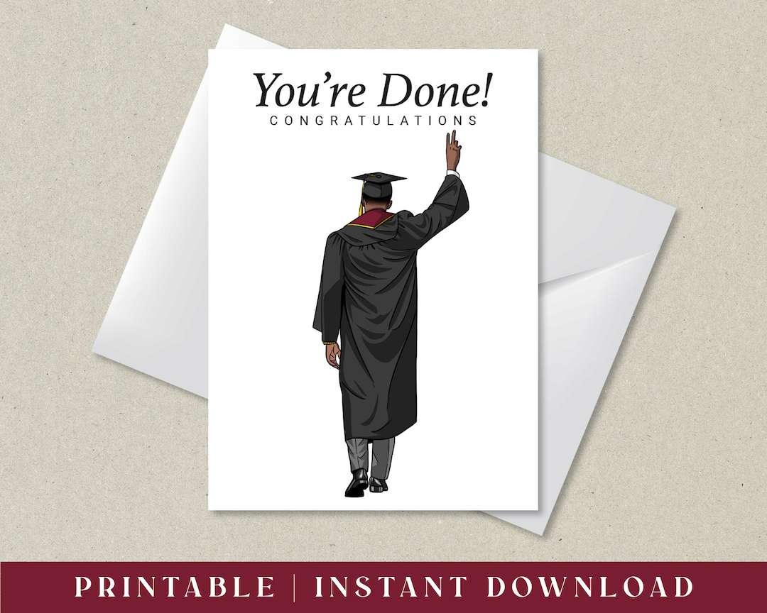 Black Man Graduation, Black Man Graduation Greeting Card, Black ...